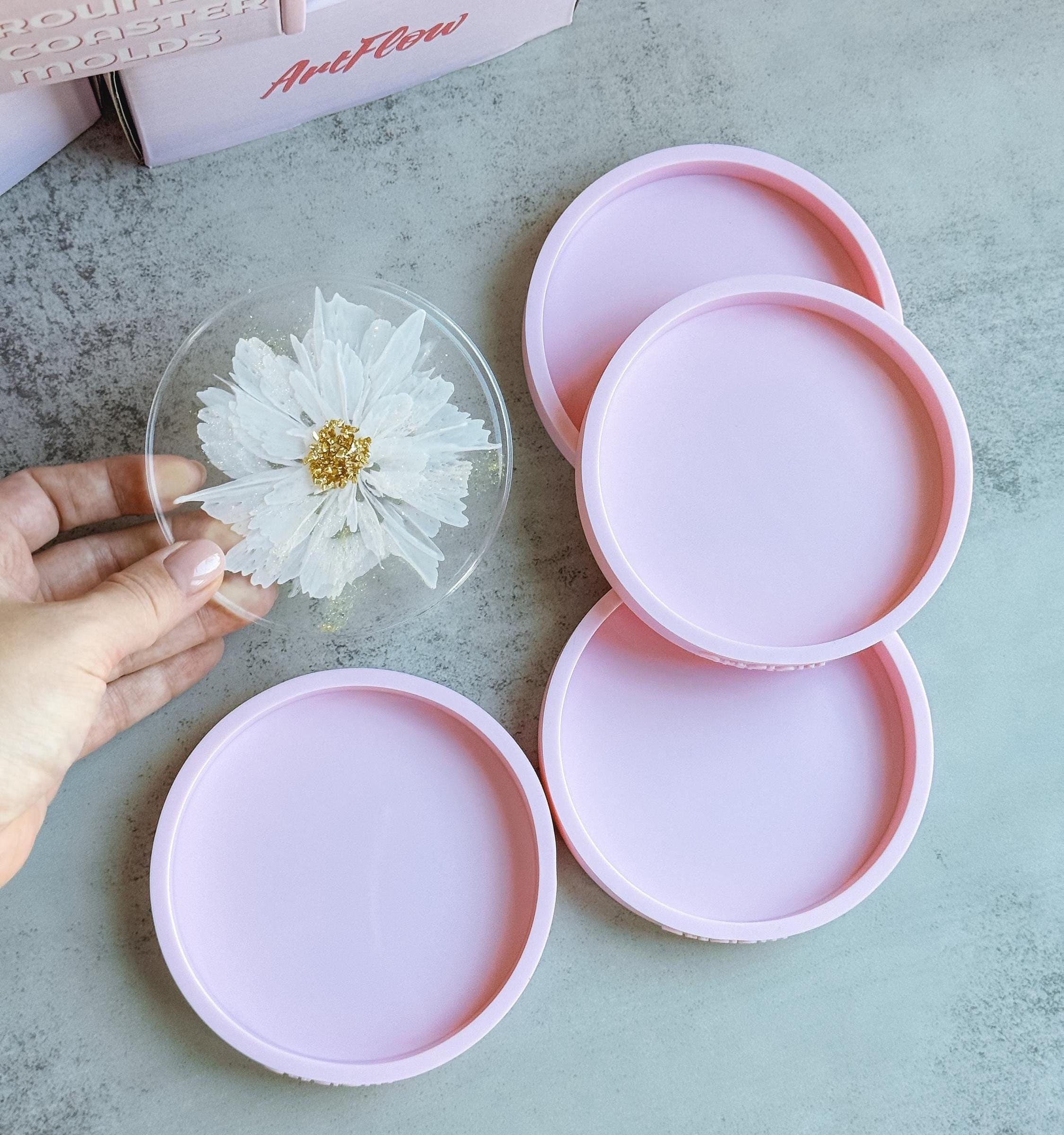 Coaster Molds L Round Coaster Mold Silicone Mold for Resin Coasters Coasters Mold Resin Coaster Mold Etsy