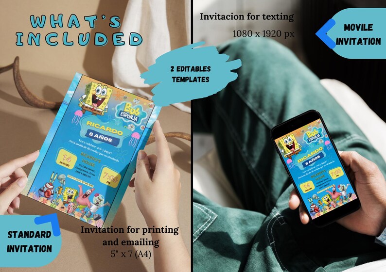 Editable Spongebob Birthday Invitation - Dive Into a Fluffy Celebration ...