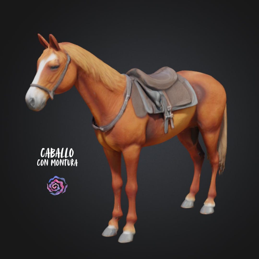 Horse With Saddle, 3D Design for Scenery, STL File Ready for 3D ...