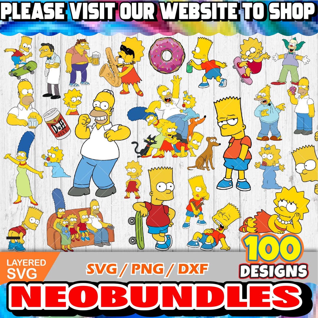 Simpsons Clip Art Bundle, Simpsons Svg Cut Files for Cricut ...
