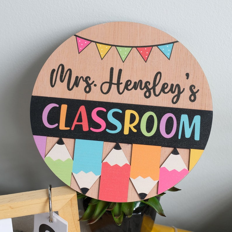 Personalized 3D Teacher Door Sign, Teacher Name Sign, Classroom Welcome ...