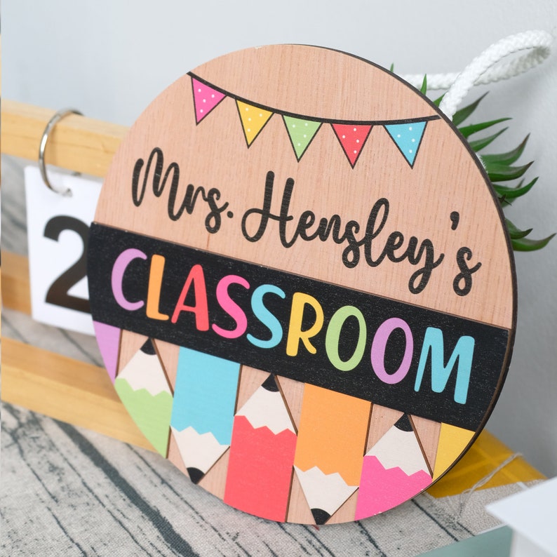 Personalized 3D Teacher Door Sign, Teacher Name Sign, Classroom Welcome ...