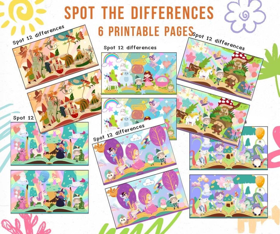 Spot the Difference Printable Worksheets, Printable Games for Kids ...