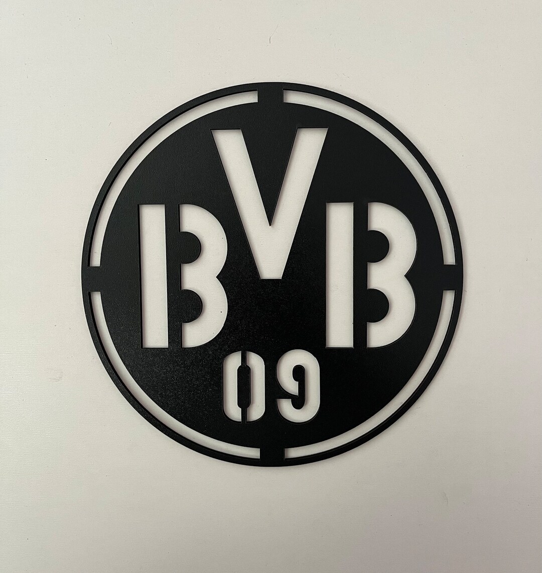 Wooden Borussia Dortmund Logo Wall Art Unique Soccer Club Decor ...