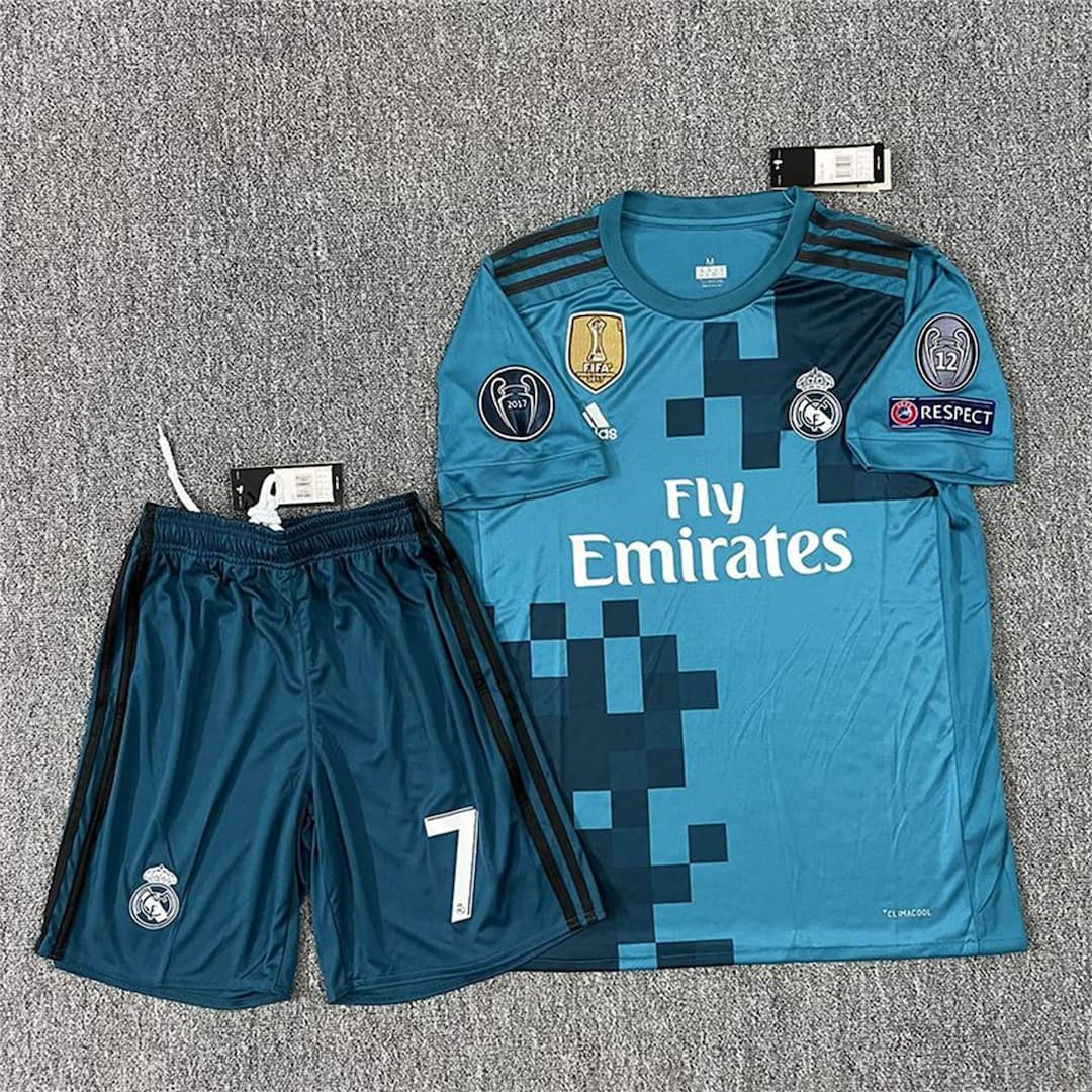 Cristiano Ronaldo No. 7 Football Uniform 17-18 Real Madrid Blue Jersey ...