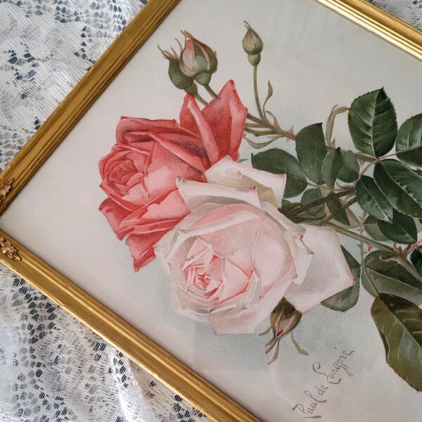 Antique Rose Print - Etsy