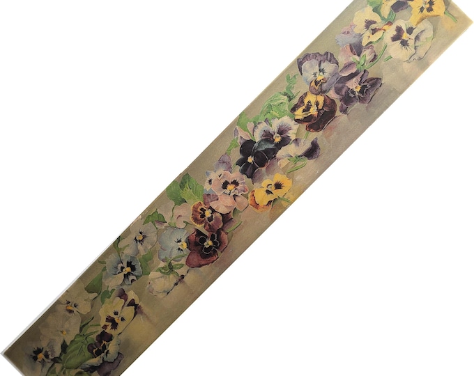 ANTIQUE Pansy Yardlong Print V Janus E3229 Framed | Yard Long Kitchen ...