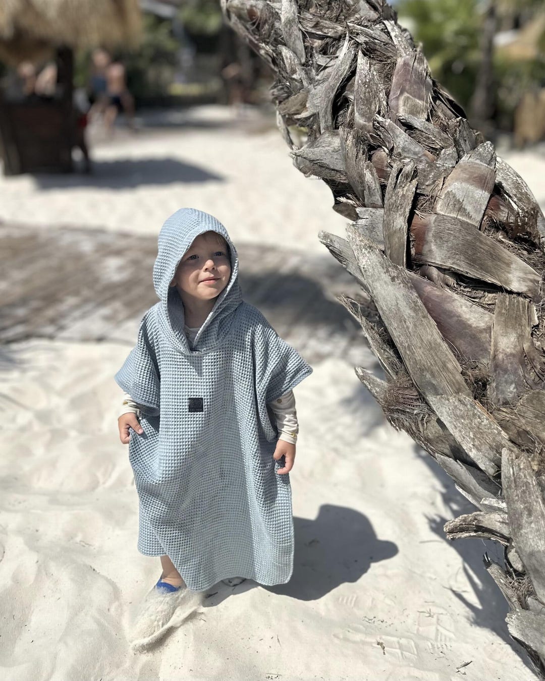 Hooded Waffle Cotton Poncho / Beach & Poolhooded Poncho / 100% Cotton ...