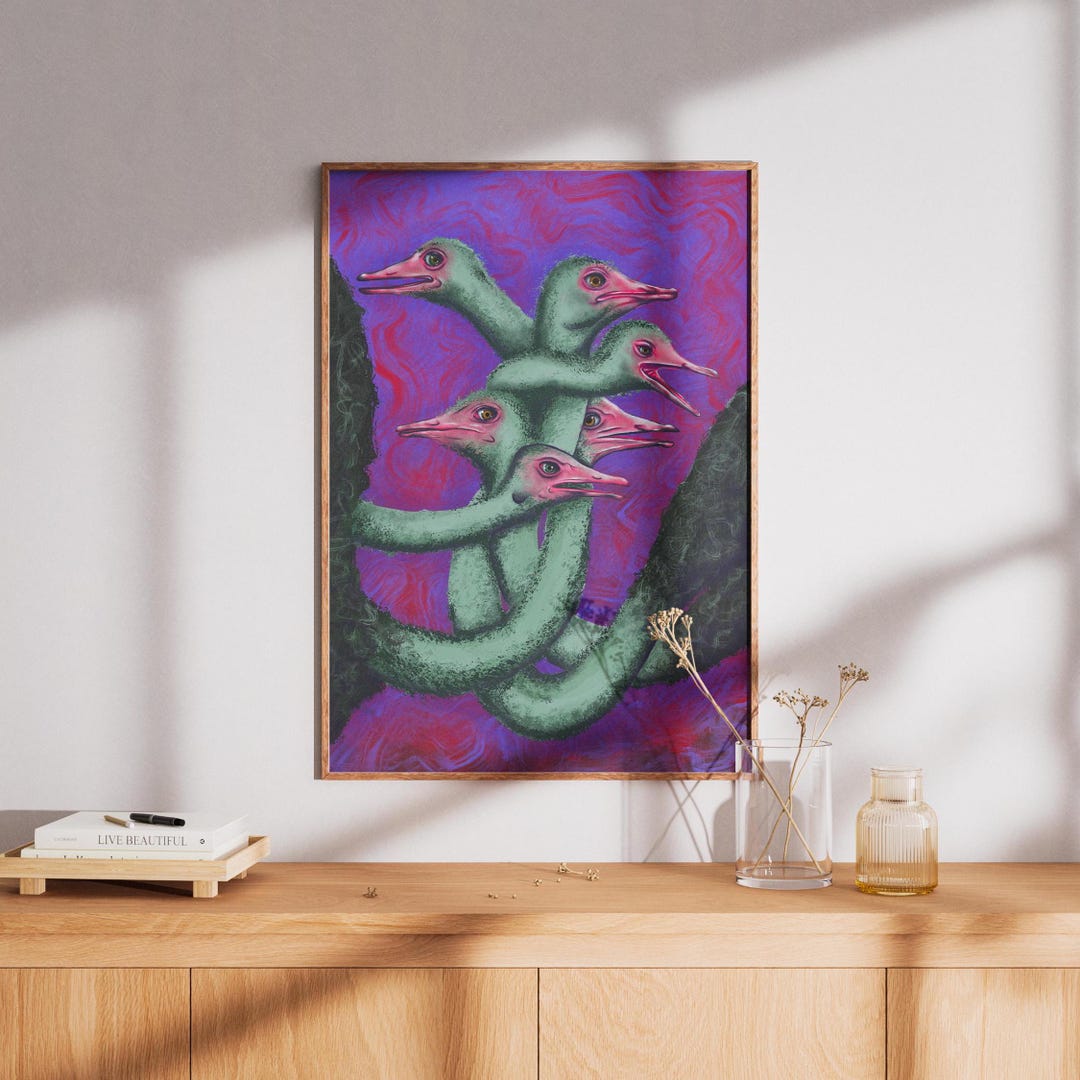 Layers of Entrapment Digital Art Print Ostriches - Etsy