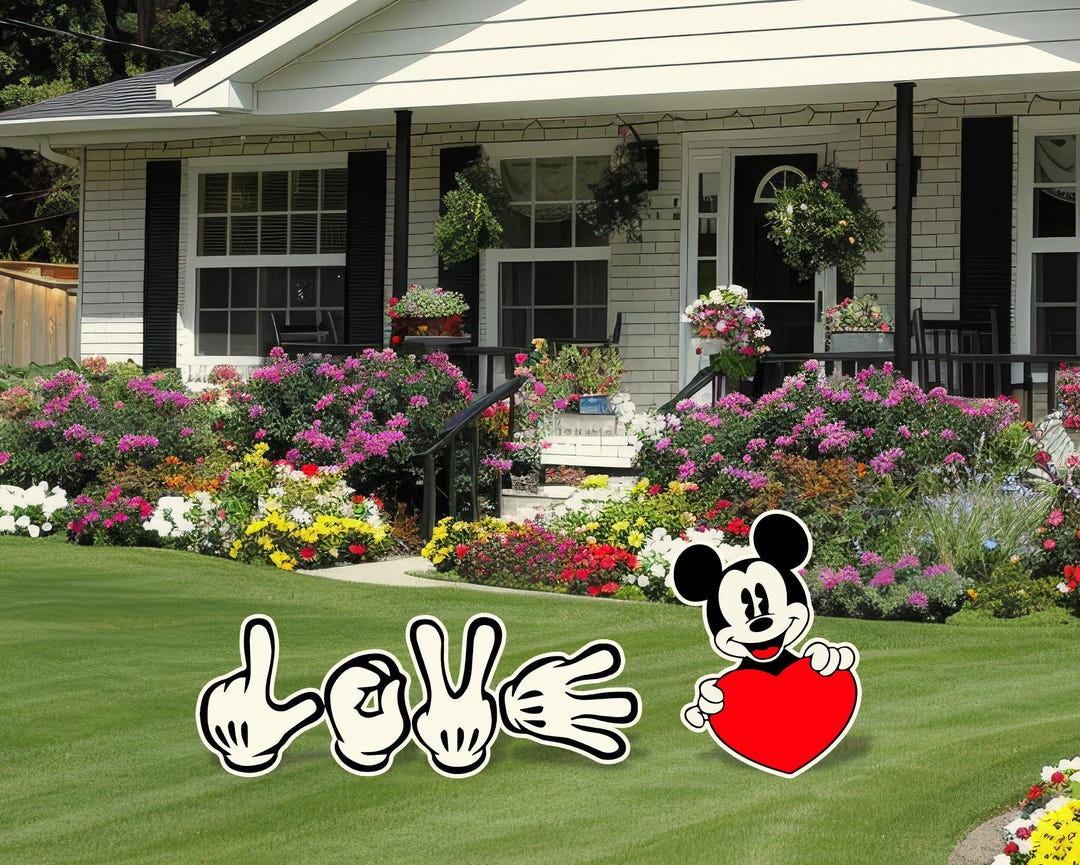 LOVE Yard Sign With Inspired Character Holding a Heart - Etsy