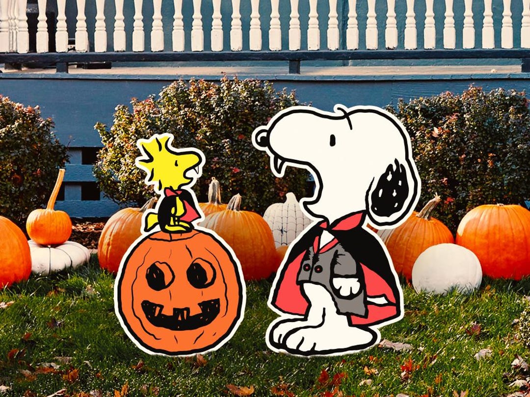Vampire Snoopy & Woodstock Halloween Yard Sign - Etsy