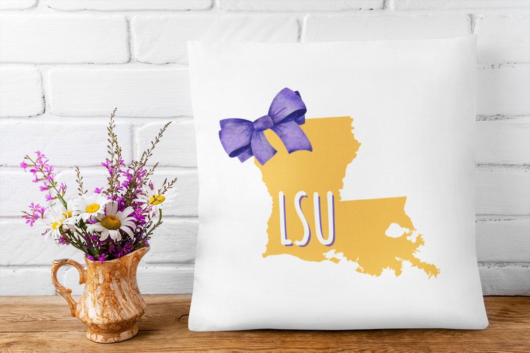 Cute Coquette LSU Pillow With Bow - Etsy