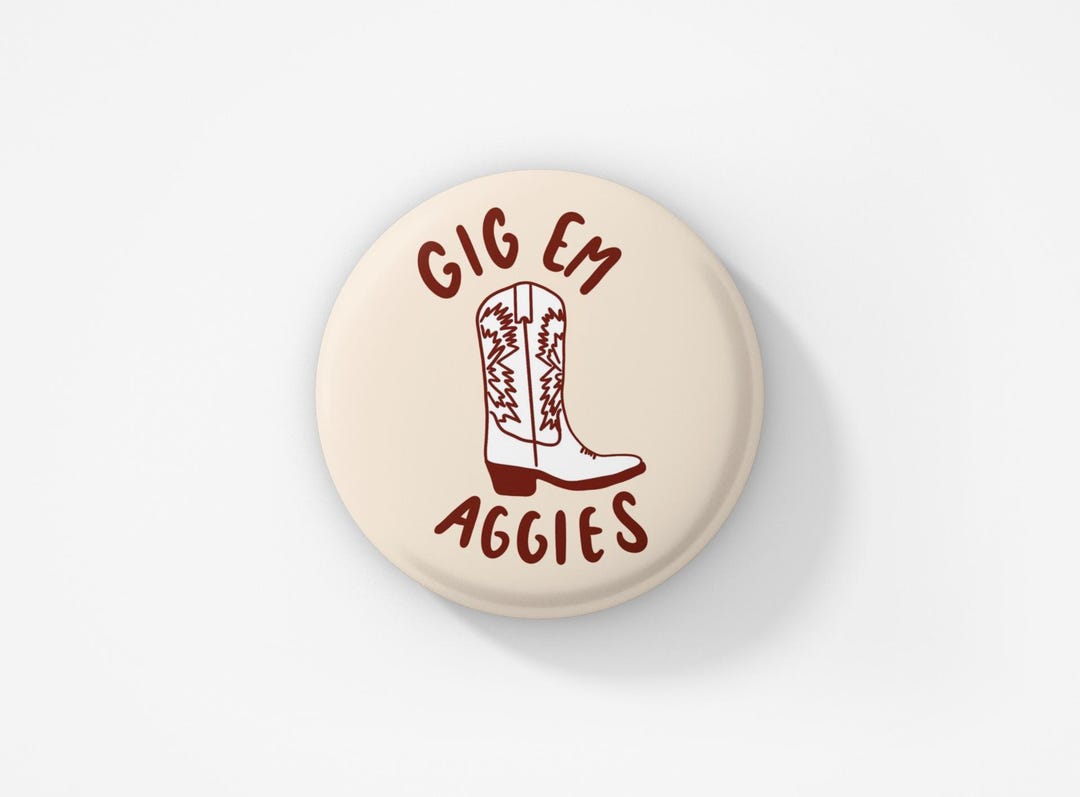 Gig Em Aggies With Boot Button - Etsy