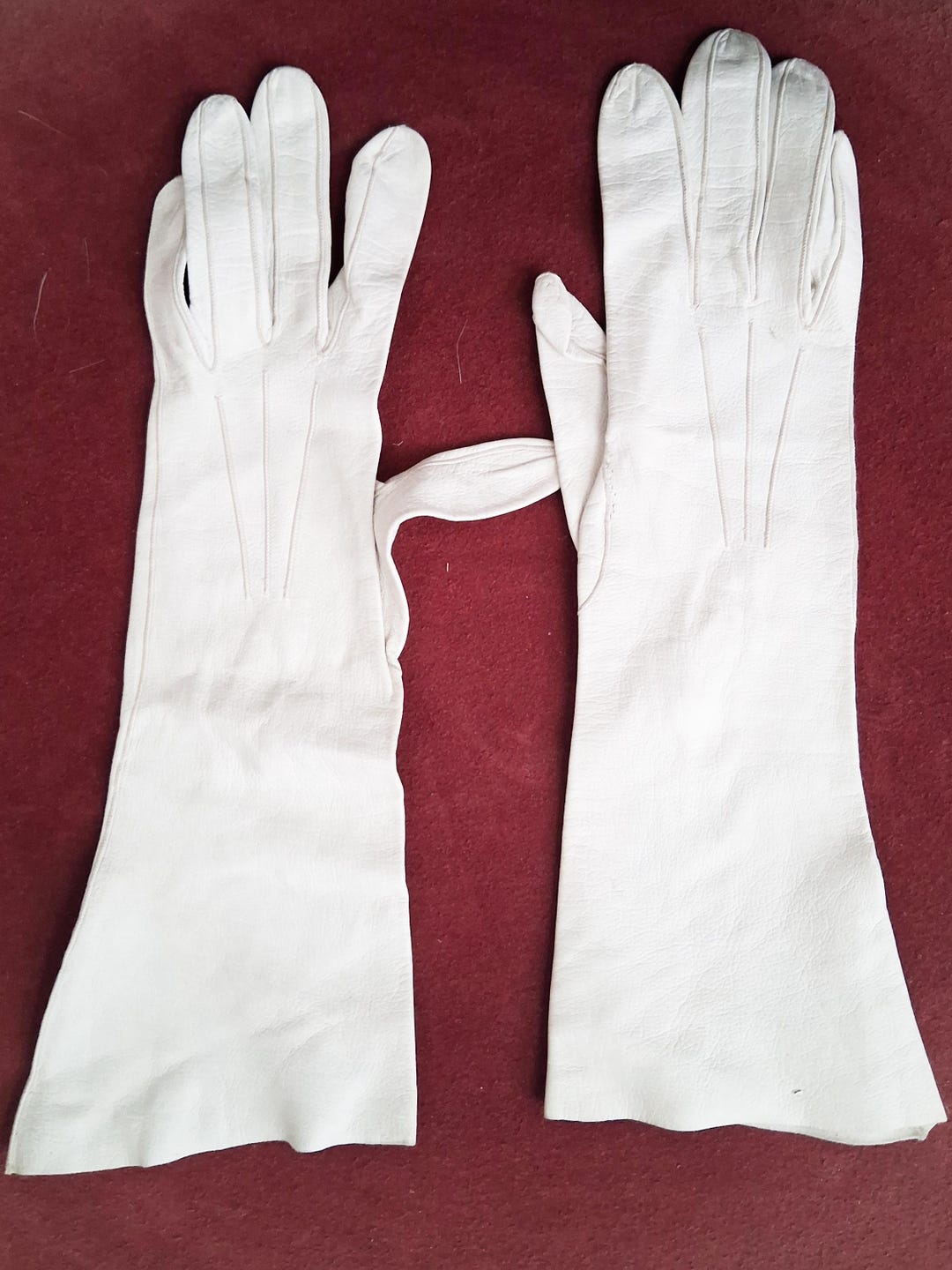 Vintage White Leather Opera Gloves – Pearly Button Closure, Size 6 - Etsy