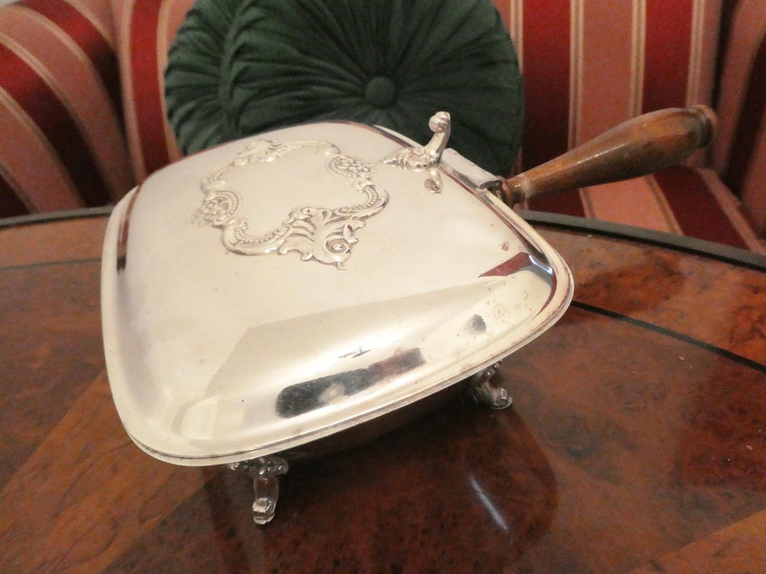 Antique Wallace Silver Plate Crumb Butler, Wood Handle, Baroque Decor ...