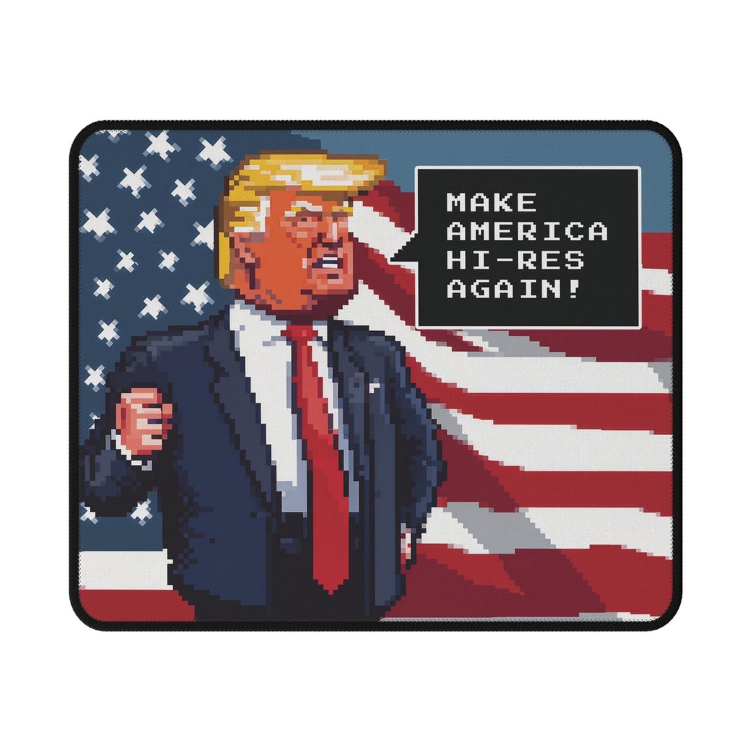 Trump Pixel Art Style Gaming Non-slip Mouse Pad USA Elections 2024 ...