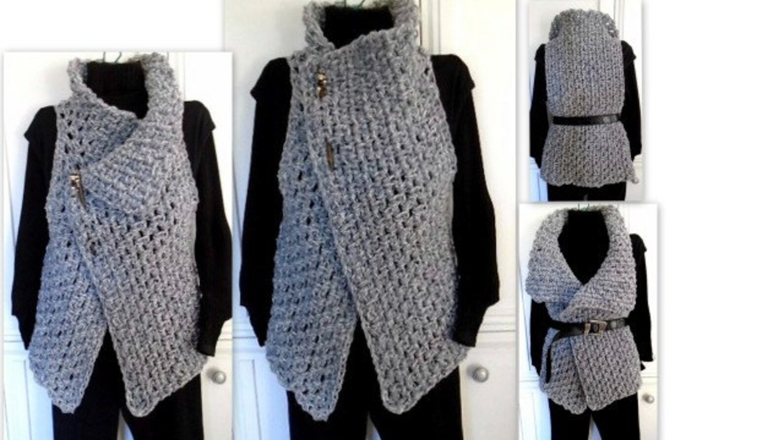 Women's Crochet WRAP VEST Crochet Pattern Sweater - Etsy