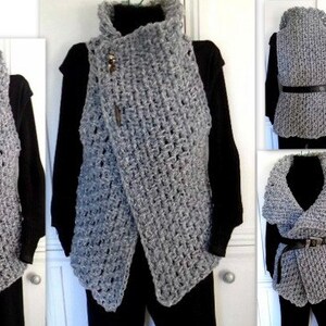 Women's Crochet WRAP VEST, Crochet Pattern- Sweater, Crochet for Women ...