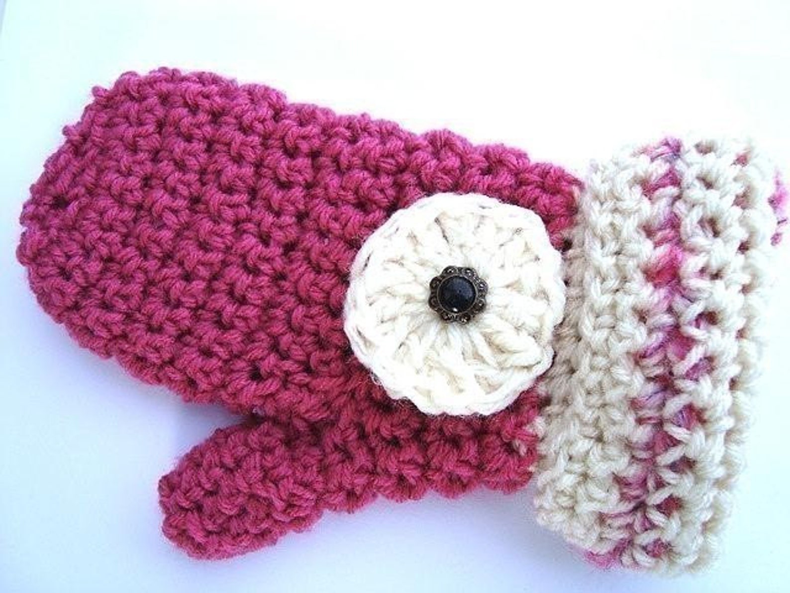 Mittens CROCHET PATTERN, Instant Download, # 231, Raspberry Mittens ...