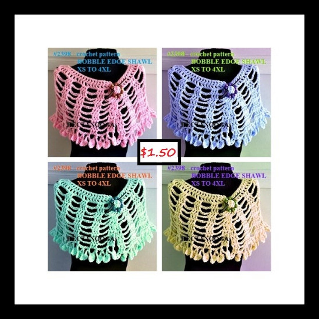 Easy Crochet SHAWL Pattern, Crochet Capelet, Child, Teen, Adult, Plus ...