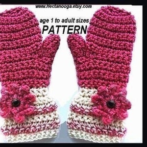 Mittens CROCHET PATTERN, Instant Download, # 231, Raspberry Mittens ...