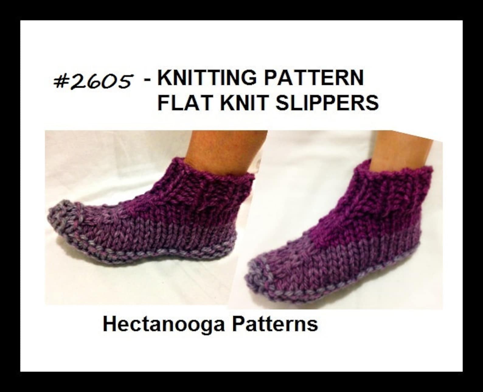 KNITTING PATTERNS, KNIT Slippers, Flat Knit Easy Beginner Slippers ...