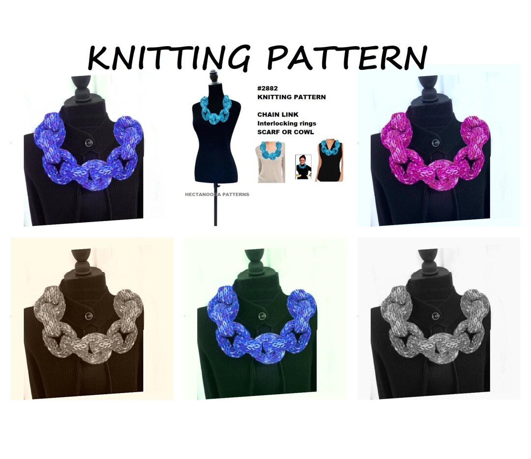 Knitting Patterns, Chain Link, Interlocking Circles, Continuos Rings ...