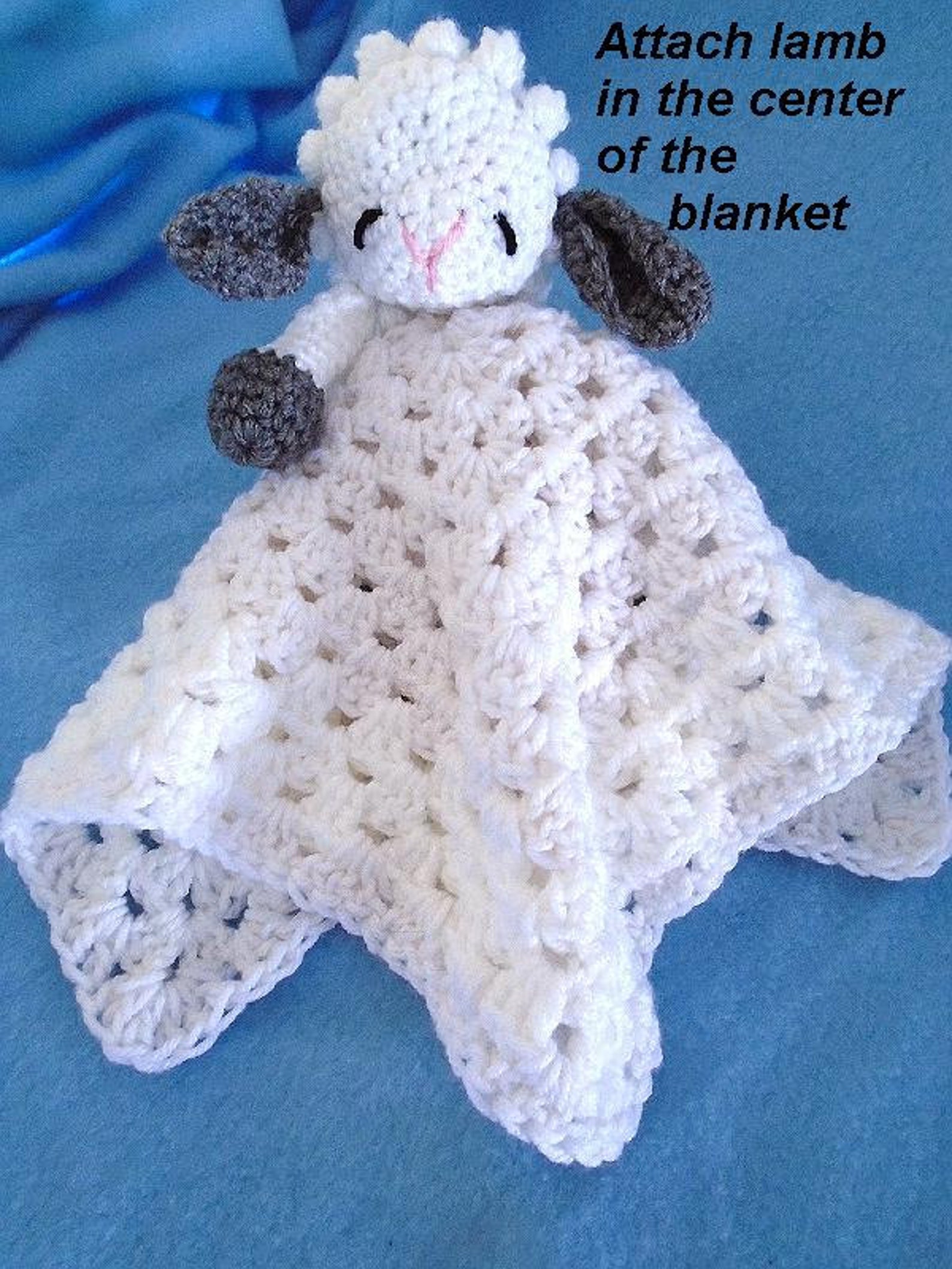 Easy Crochet PATTERN, Little Baby Lamb Cuddle Blanket, Nursery, Baby ...