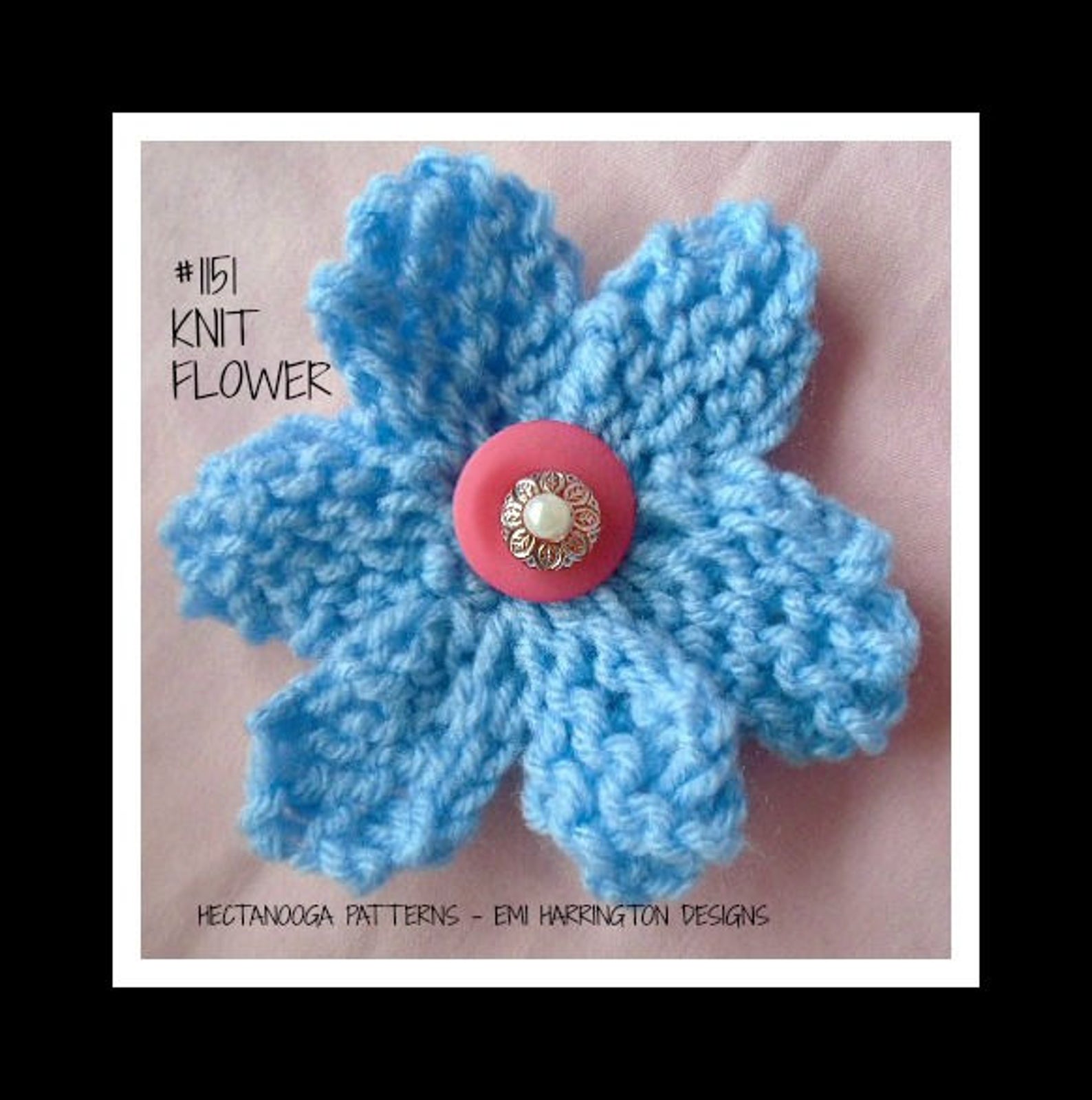 KNITTING PATTERN, Flower, 5 or 6 Petal Flower, Easy Beginner Level ...