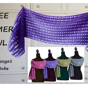 SUMMER RECTANGLE SHAWL Crochet Pattern, Easy One Row Repeat, Make Any ...