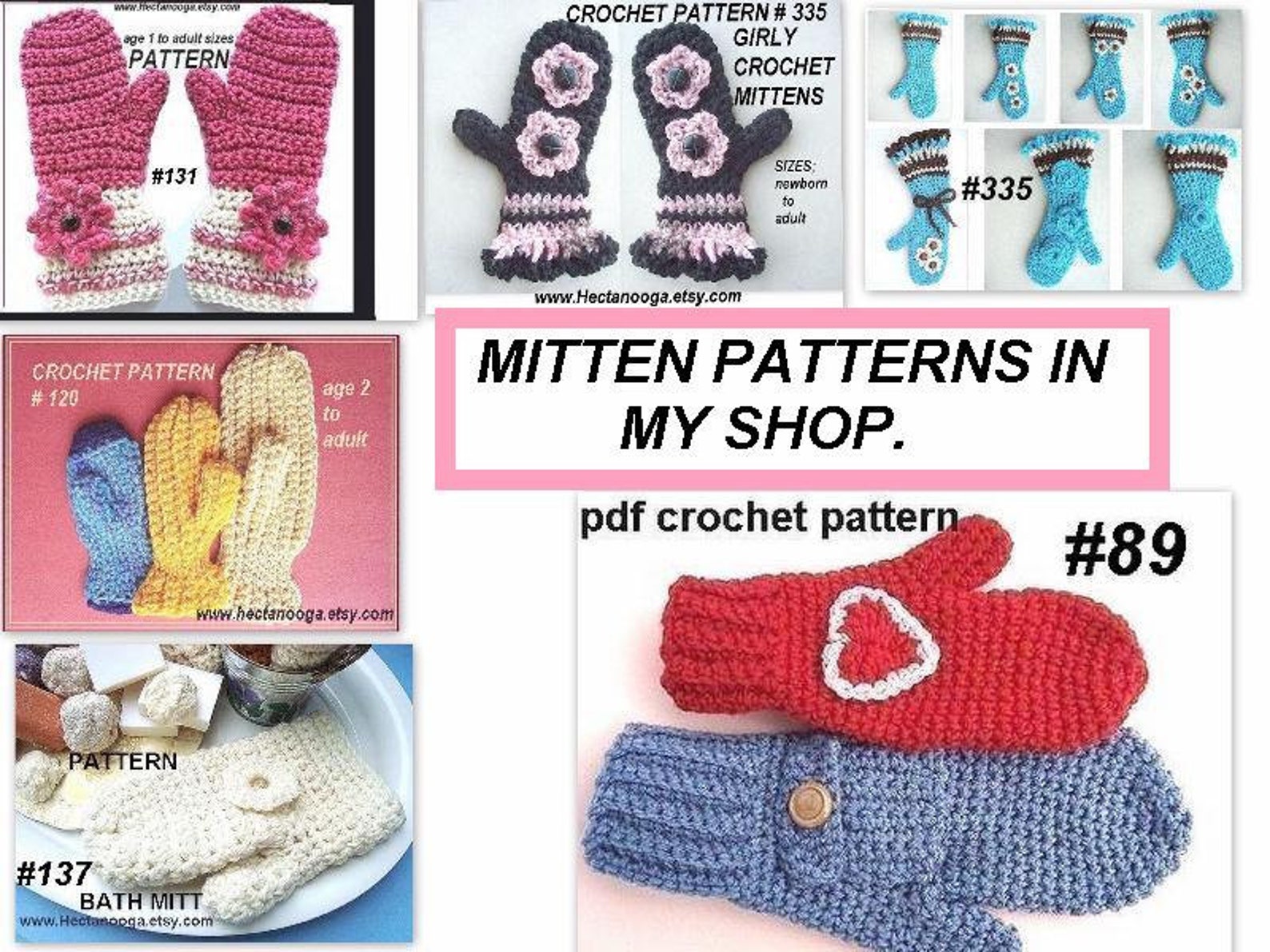Crochet Patterns Mittens FRILLY Edge GIRLY MITTENS Num. 335 - Etsy