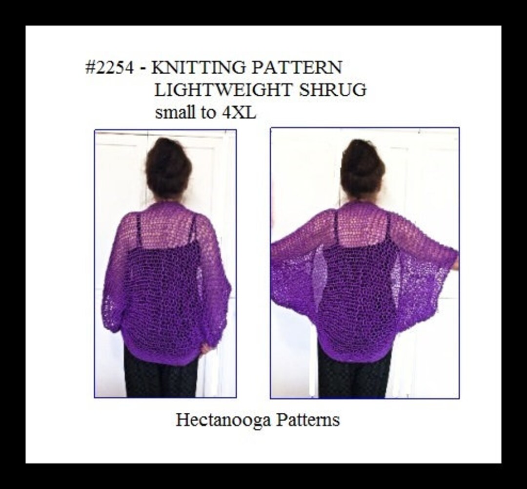 Easy Knitting Patterns, Knit Shrug Pattern, One Skein Shrug, Small to ...