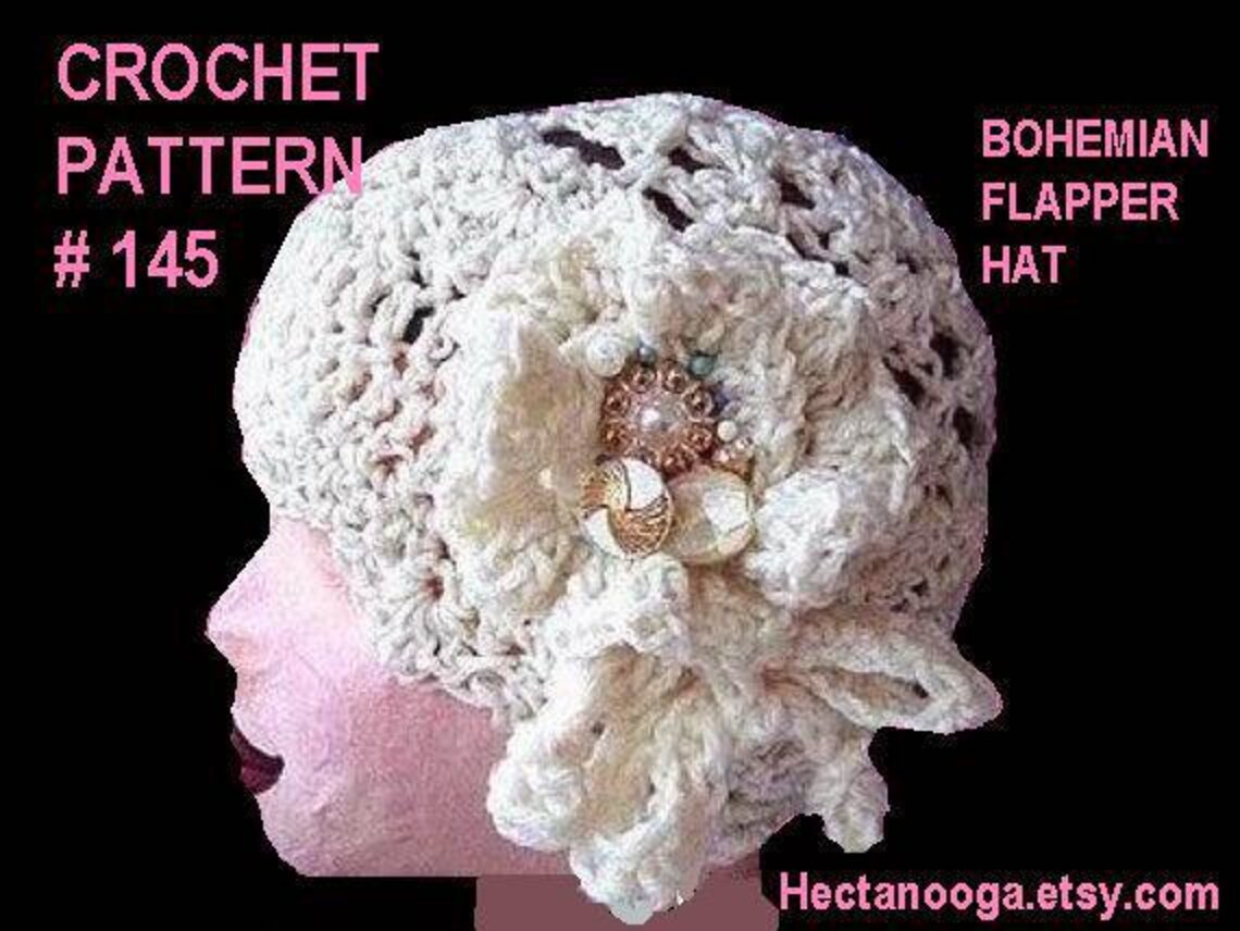Bohemian Flapper Hat CROCHET PATTERN 145 Women's Hat | Etsy