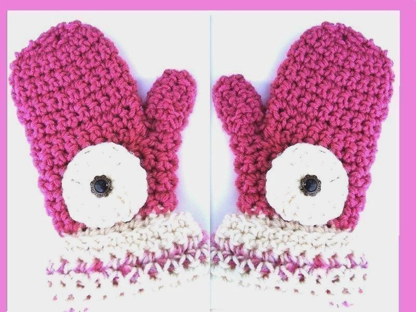 Mittens CROCHET PATTERN, Instant Download, # 231, Raspberry Mittens ...