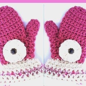 Mittens CROCHET PATTERN, Instant Download, # 231, Raspberry Mittens ...