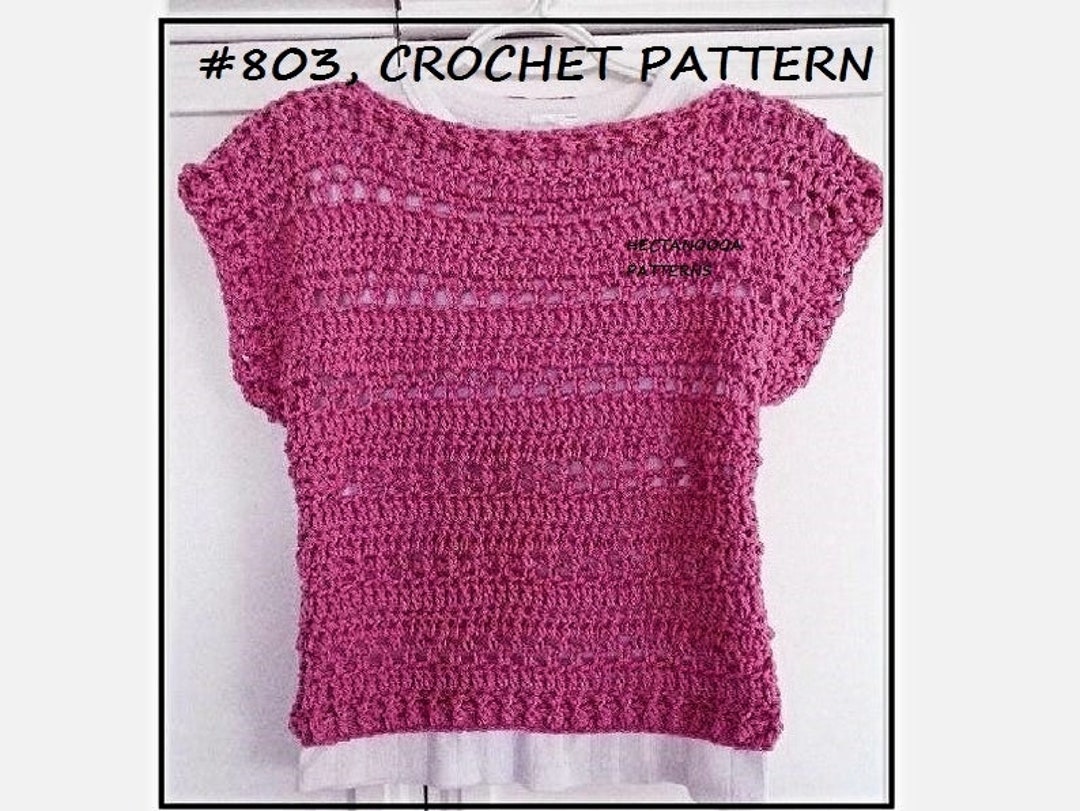 Easy CROCHET SWEATER PATTERN Pink Summer Shell Top 5 Yrs to - Etsy