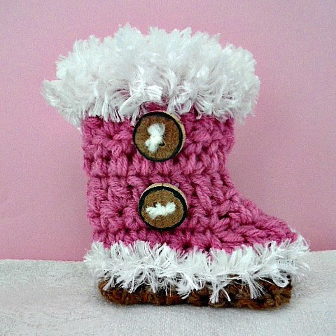Fluff Cuff Baby Booties Crochet Pattern, Num. 921, Newborn to 12 Months ...