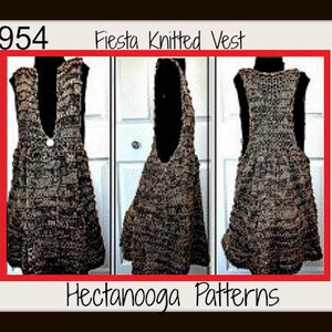 KNITTING PATTERN Sweater, Fiesta Long Bohemian Vest, Easy Beginner ...