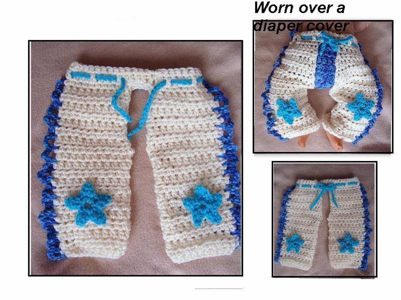CROCHET PATTERN, Cowboy CHAPS and Diaper Cover, Newborn to Age 2, Boys ...