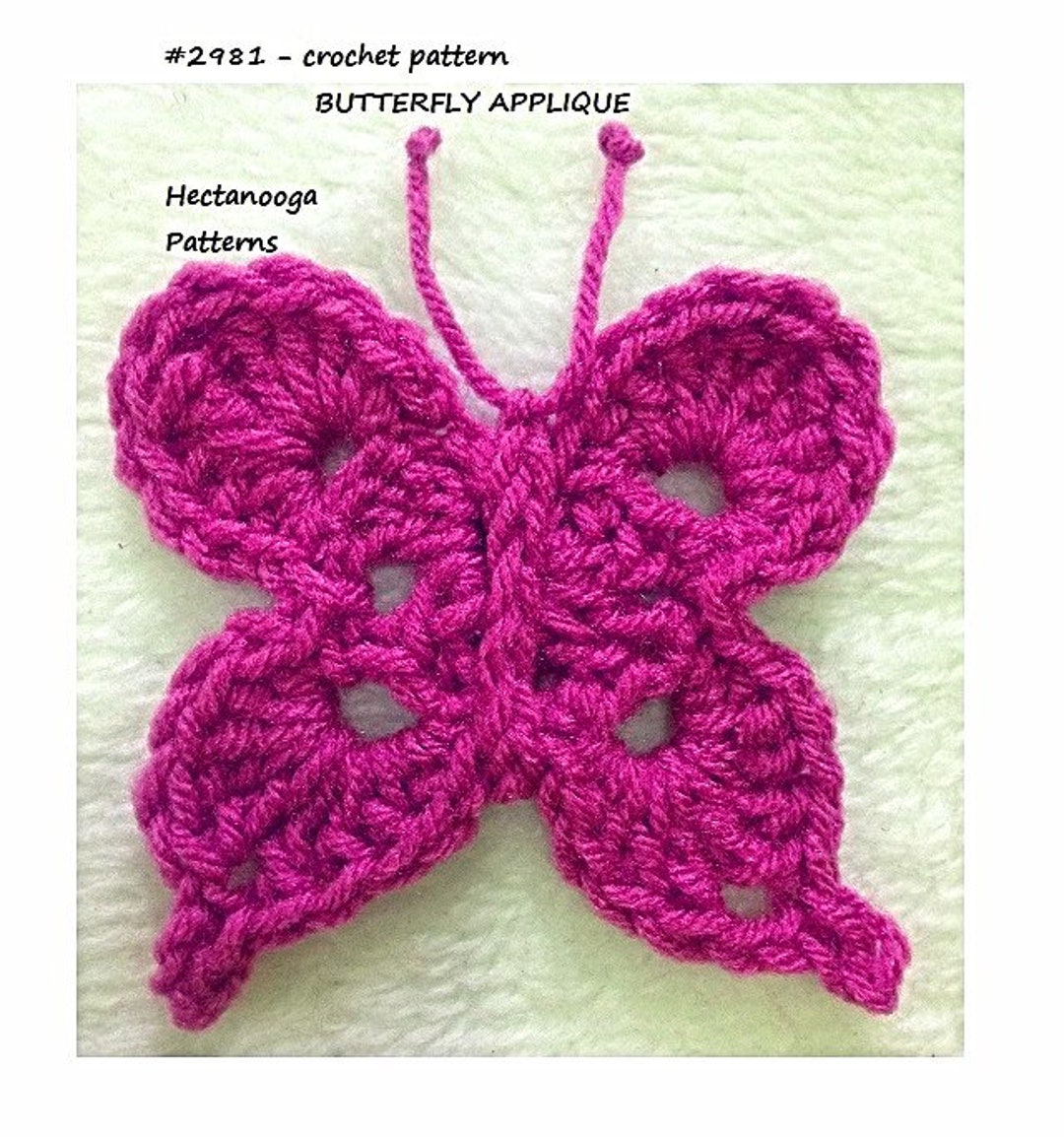 Crochet BUTTERFLY Applique, Easy Crochet Pattern With Video, #2981 - Etsy
