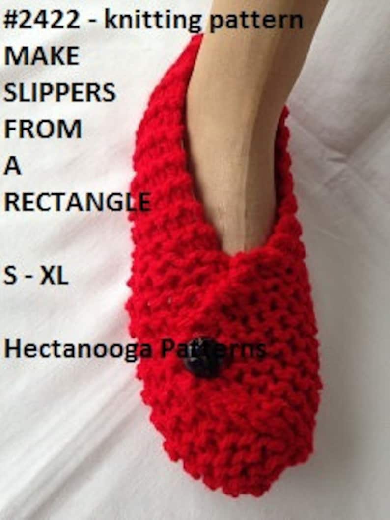 Easy KNIT SLIPPER PATTERN Slippers From a Rectangle Ruby - Etsy