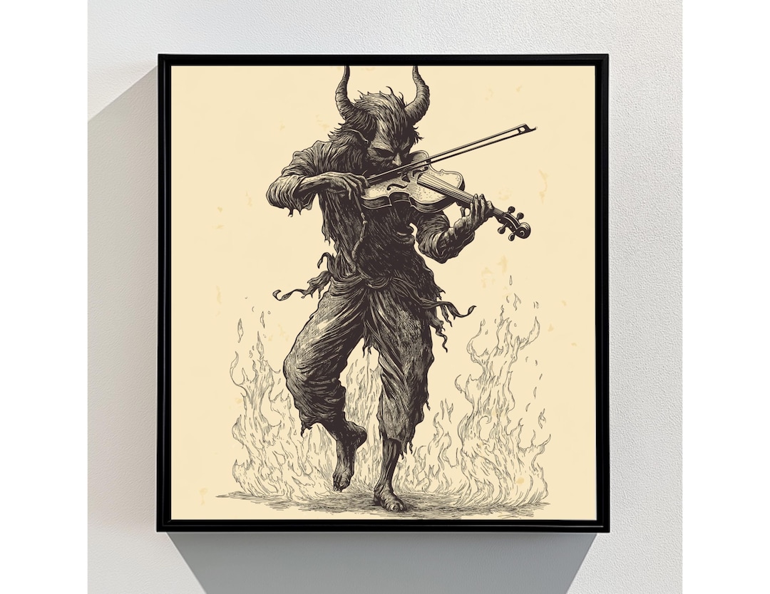Devil With a Fiddle A.I. Style Art - Etsy