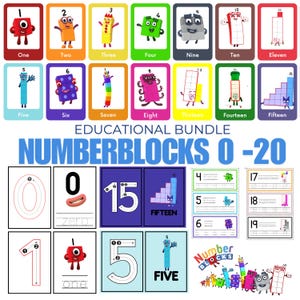 Numberblocks Printable Bundle Preschool Math Flashcards, Number Tracing ...