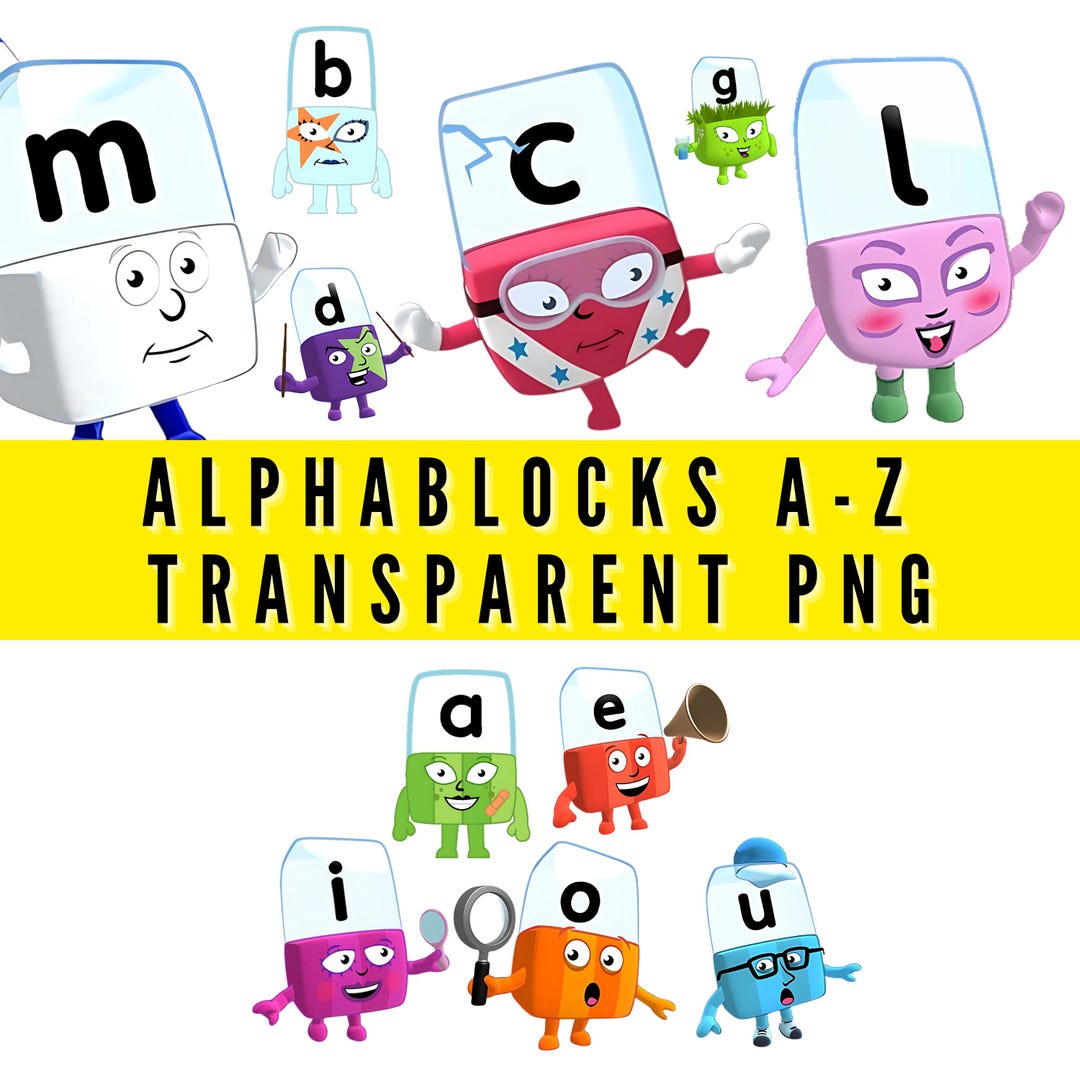 Alphablocks Clipart Bundle A-Z | 26 Transparent Pngs & 300dpi PDF ...