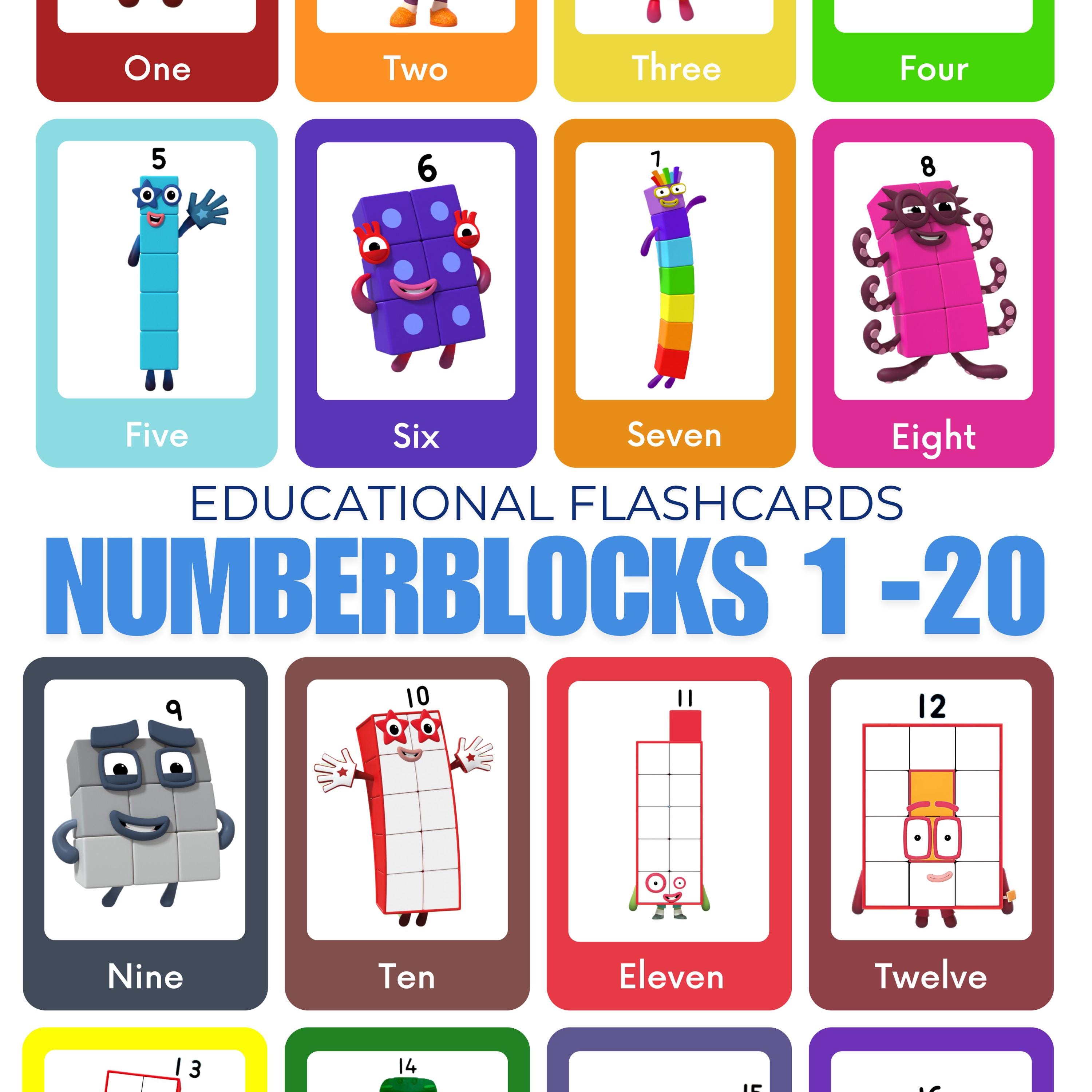 Numberblocks Printable Mini Flashcards Preschool Math Flashcards Early ...