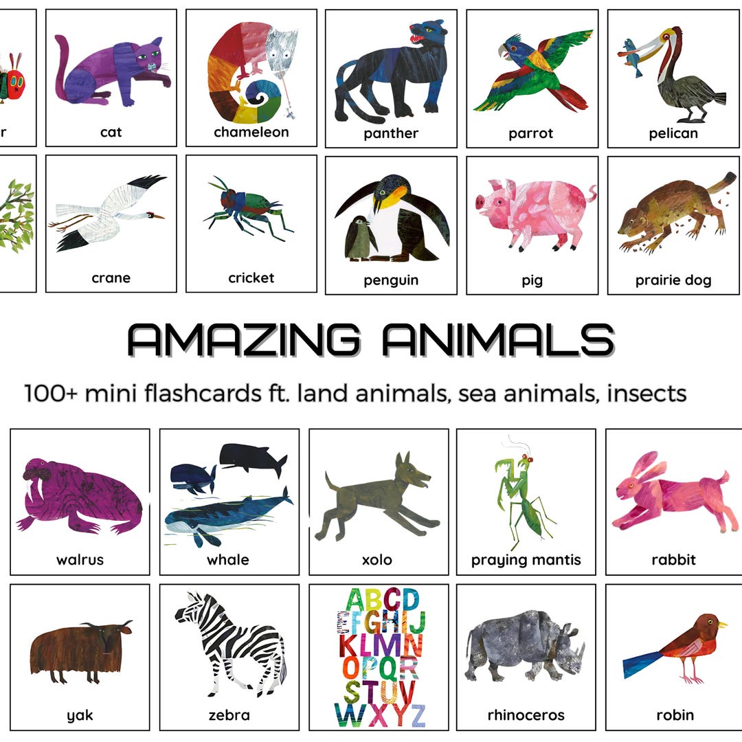100 ABC Animals Inspired by Eric Carle Toddler Busy Book, Homeschool ...
