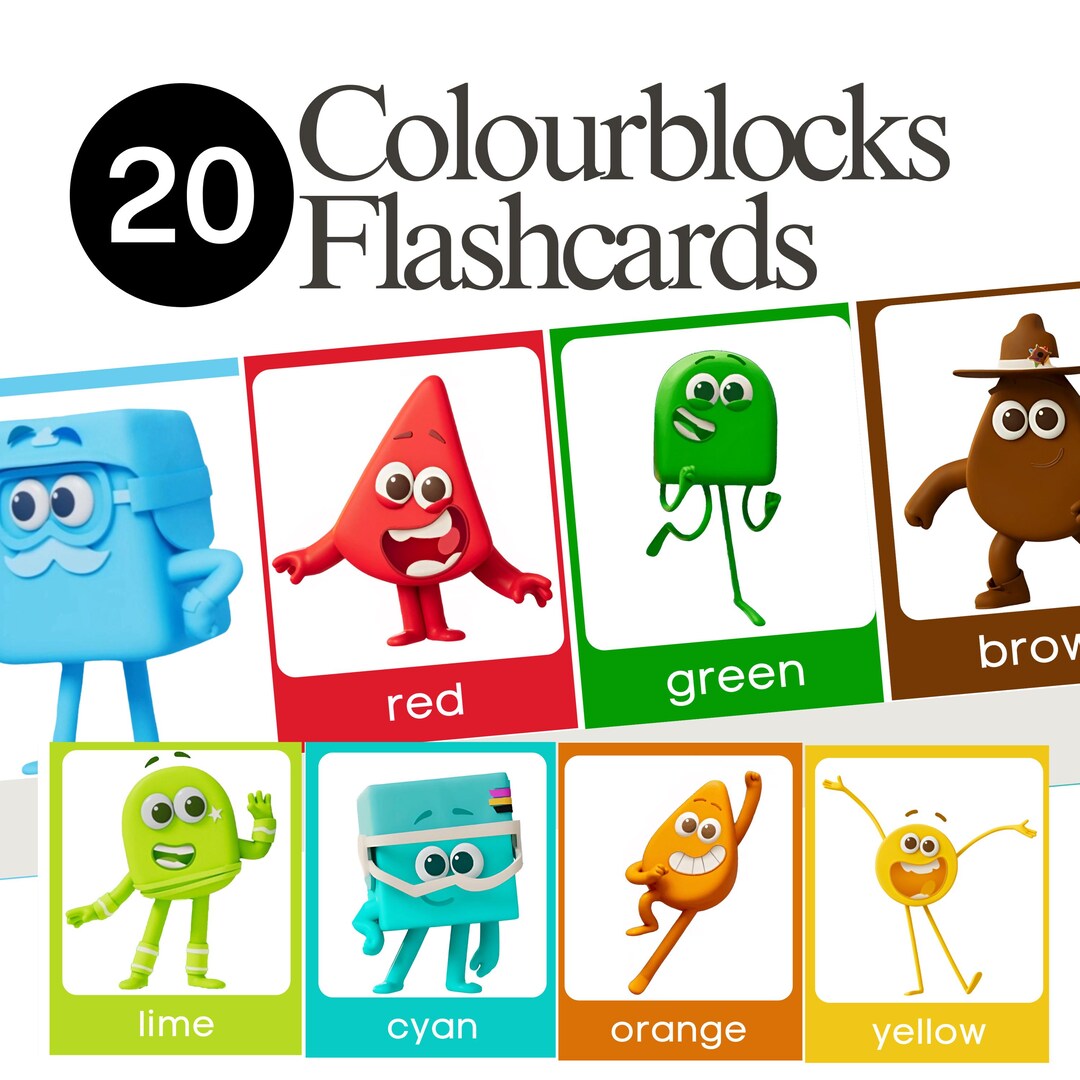Colourblocks Flashcards Printable Colour Learning Cards for Kids ...