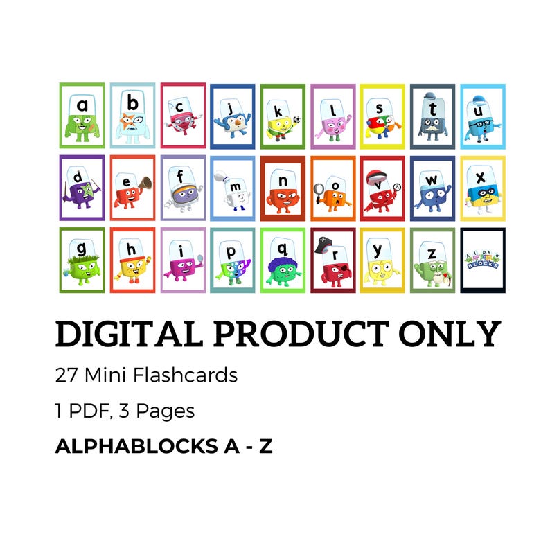 Alphablocks Printable Mini Flashcards Preschool ABC Flashcards Early ...