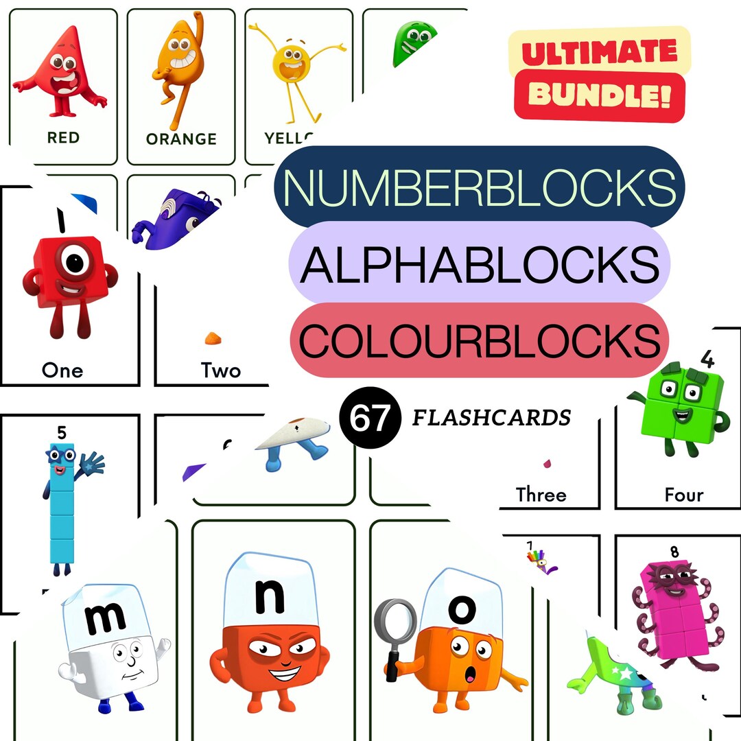 Learning Blocks Flashcards Ultimate Bundle Alphablocks Numberblocks ...