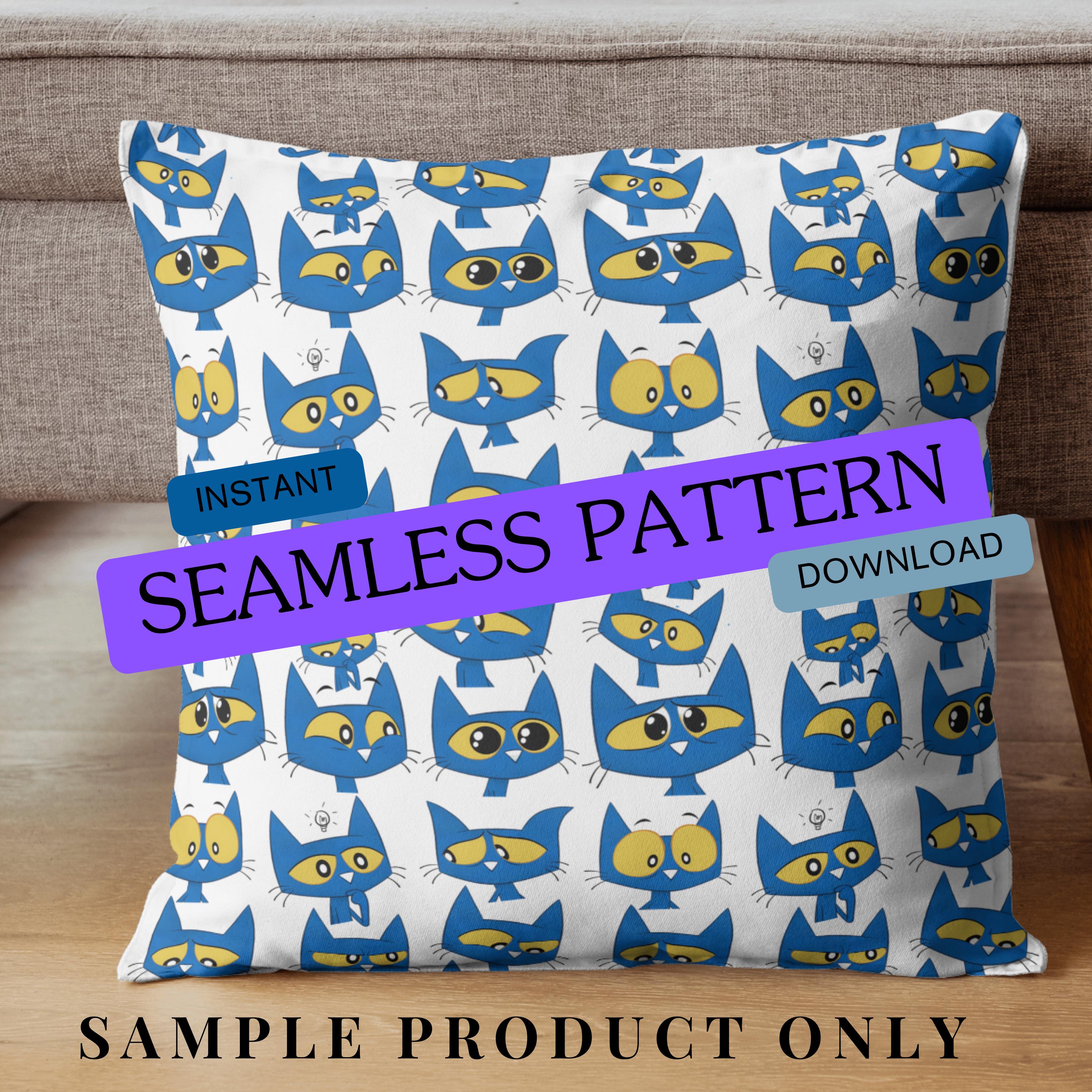 The Cat Seamless Pattern, Pete the Cat PNG, Groovy Cat, Cat Lover ...